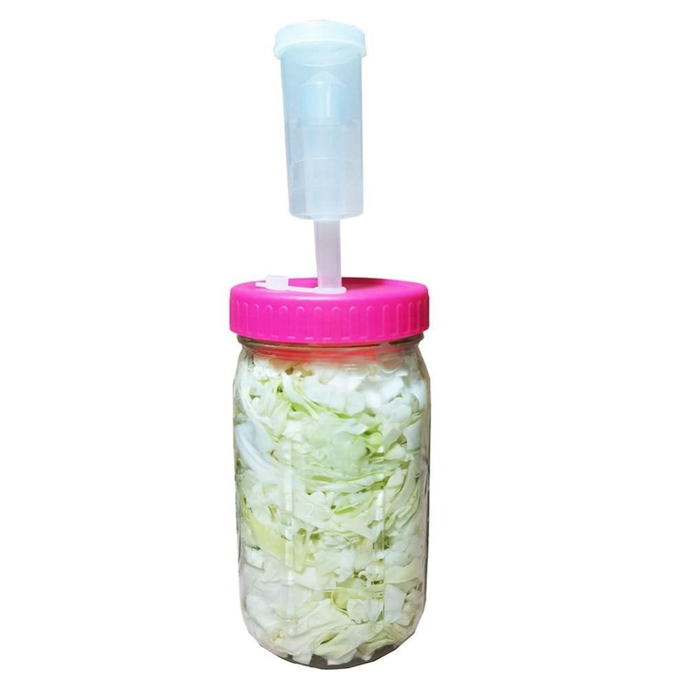 1PCS Mason Jar Lid with Airlock,Pickle Lid Mason Jar Airlock Lid Wide Mouth Pickle Lid for Home Kimchi Kit(Green)