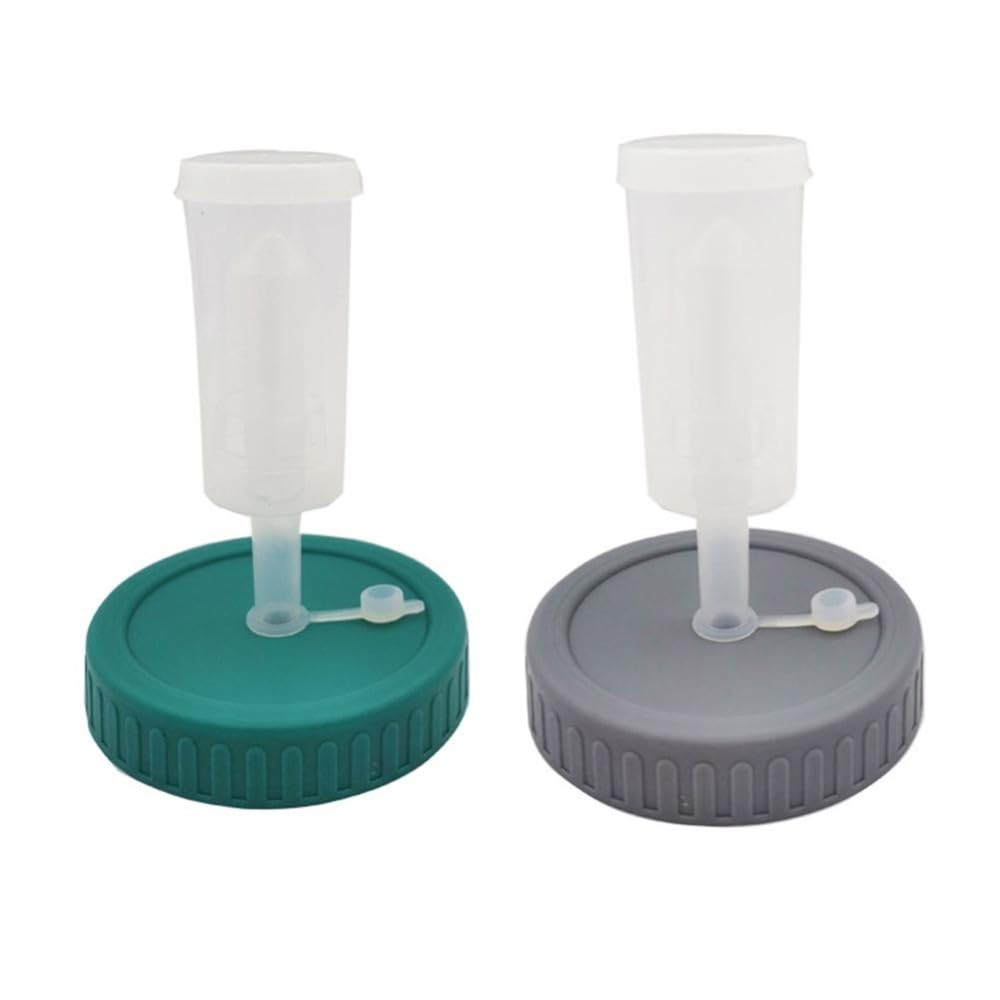 1PCS Mason Jar Lid with Airlock,Pickle Lid Mason Jar Airlock Lid Wide Mouth Pickle Lid for Home Kimchi Kit(Green)