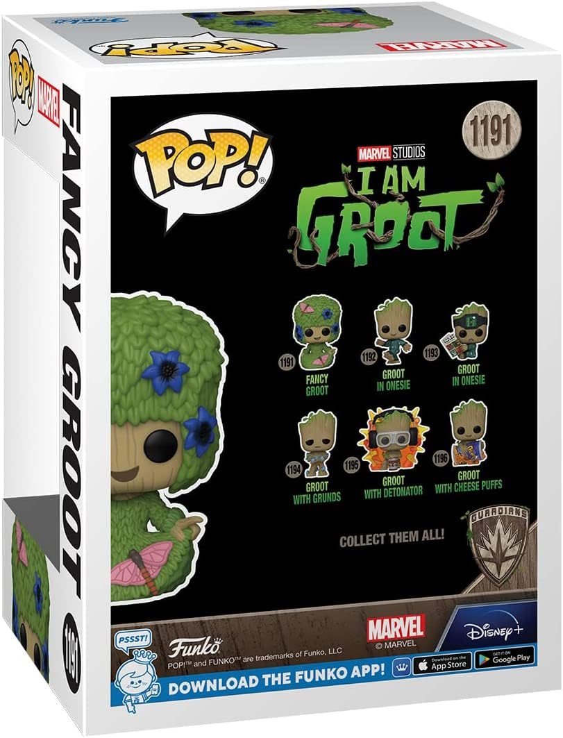 POP Marvel: I Am Groot - Fancy Groot Marie Hair Funko Vinyl Figure (Bundled with Compatible Box Protector Case), Multicolored, 3.75 inches