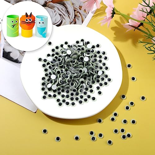 1000 Pcs Craft Eyes Self Adhesive Craft Stickers Wiggle Googly Eyes Comes in Black and White and VariousSizes Googly Eyes for Crafts DIY Crafts Decoration (6/8/10/12mm)