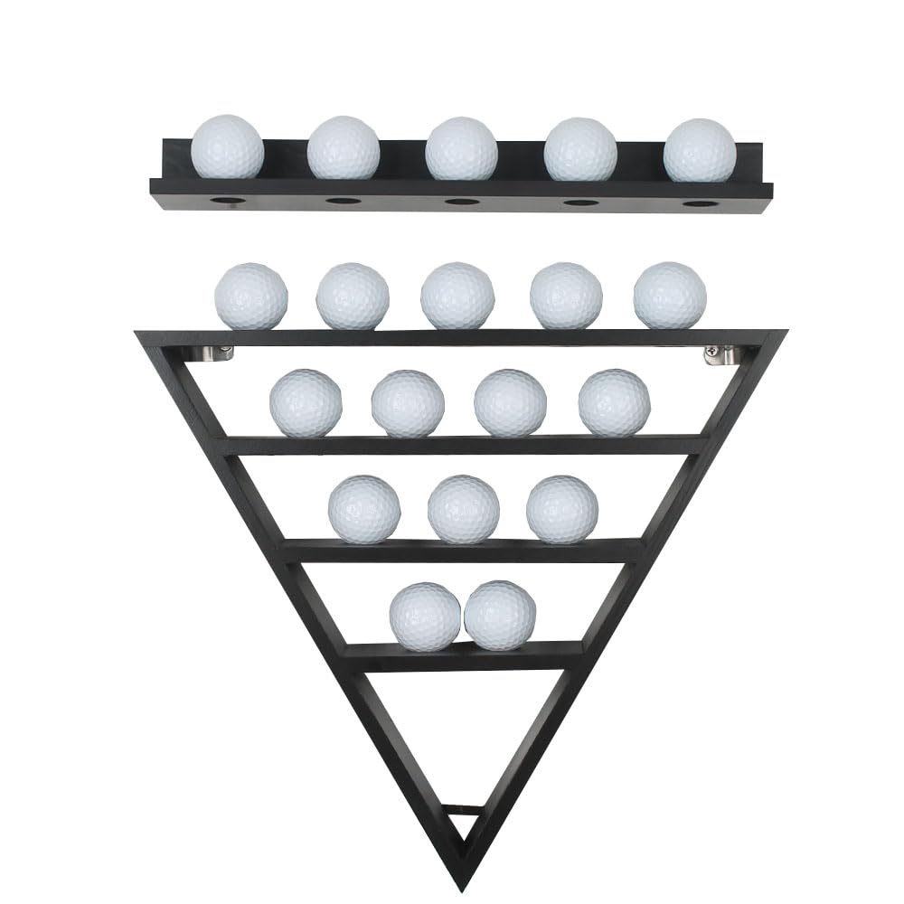 Golf Ball Display Case,Hole in One Golf Ball Display Case,for Display and Collection Golf Ball Display Case Wall Mount，Black(Wood)