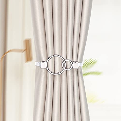 Magnetic Curtain Tiebacks, Elegant Decorative Drape Tie Backs Holdback Holder for Window Draperies, Modern Rope Tiebacks for Drapes Window Curtain Holdbacks for Draperies #A