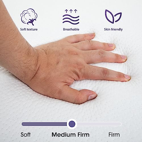 3 inch Memory Foam Tri Folding Mattress/Portable Foldable Mattress Topper with Washable Cover Non-Slip Bottom for Camping, Guest, Floor RV, CertiPUR-US Certified,Small Twin