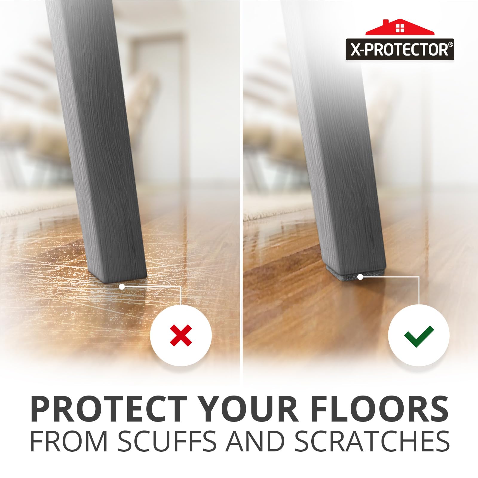X-Protector Felt Furniture Pads 3 PCS - (1) 47" x 4" + (2) 47" х 0.8" - Grey Felt Tape - Multi-Purpose Felt Strips with Adhesive Backing - Premium Felt Roll - Sticky Felt for Surface Protection & DIY
