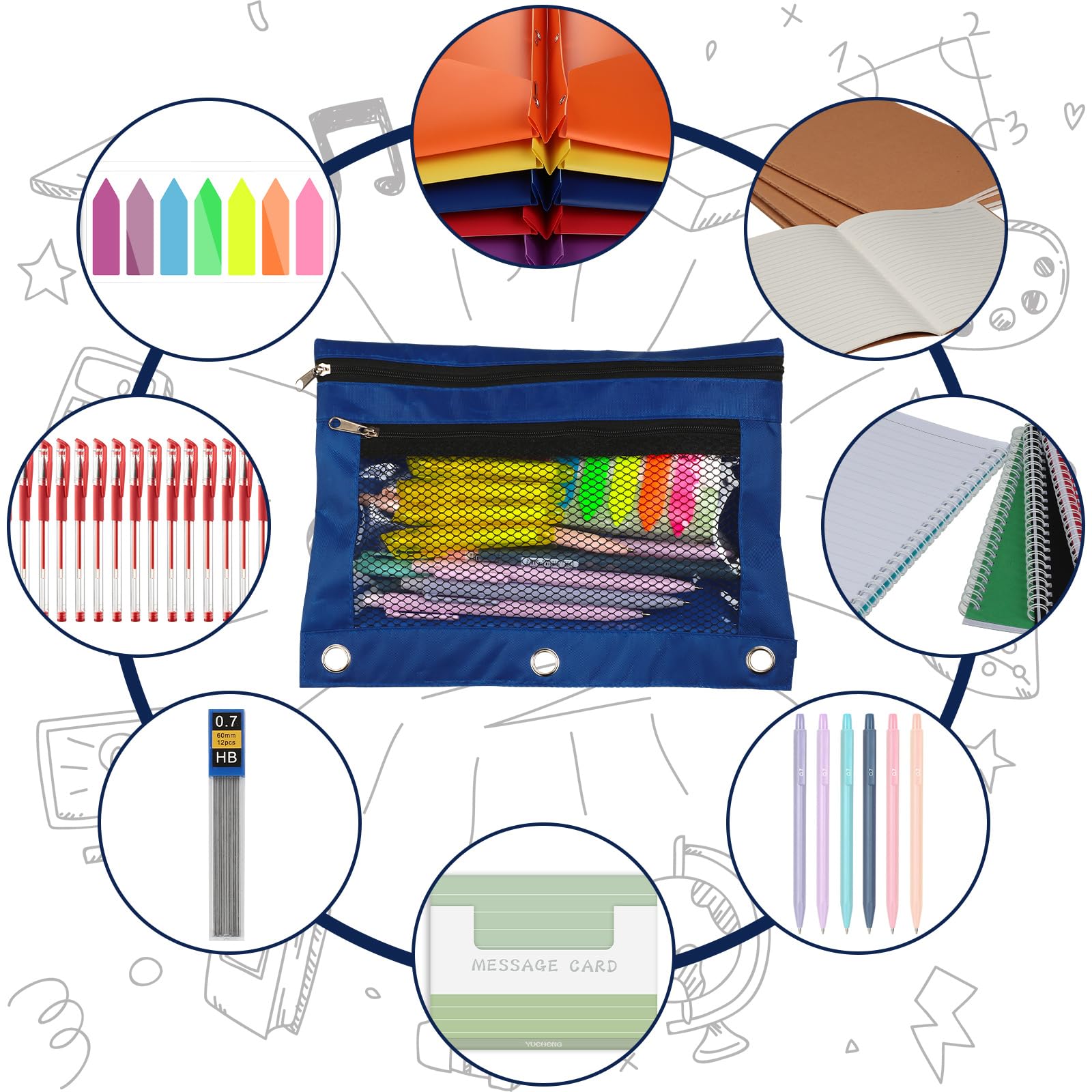 Lincia 156 Pack High School Back to School Supply Kits Essentials for High Schooler Utiles Escolares Supply Kits Back to School Essentials School Supply Boxes School Essentials Bundle Spiral Notebooks
