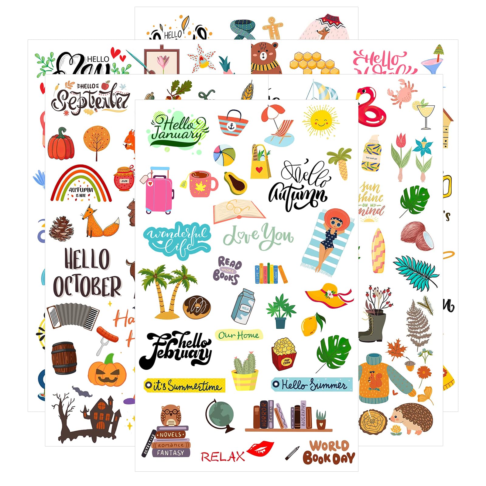 CIEMODA Holiday Seasonal Planner Stickers,Scrapbook Stickers,Vintage Seasonal Sticker,Daily Planners,Calendar Stickers for Adults Women Girls