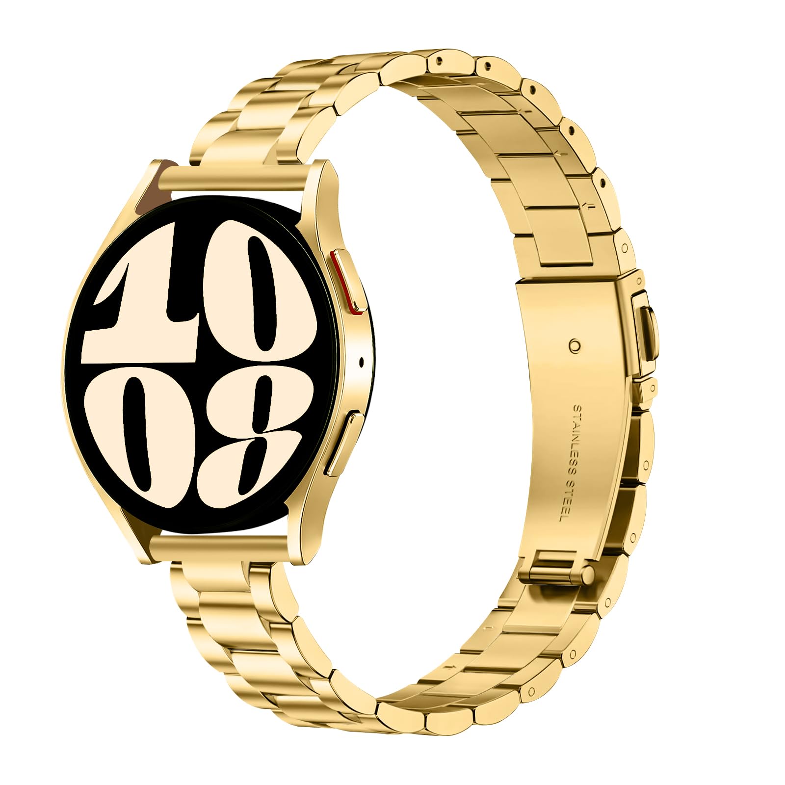 HAYONLIY Thin Band Compatible for Samsung Galaxy Watch 7/FE/6/5/4 40mm 44mm, 5 Pro 45mm, Watch 6/4 Classic 43mm 47mm 42mm 46mm, 20mm Metal Stainless Steel Replacement Adjustable Strap for Women Men