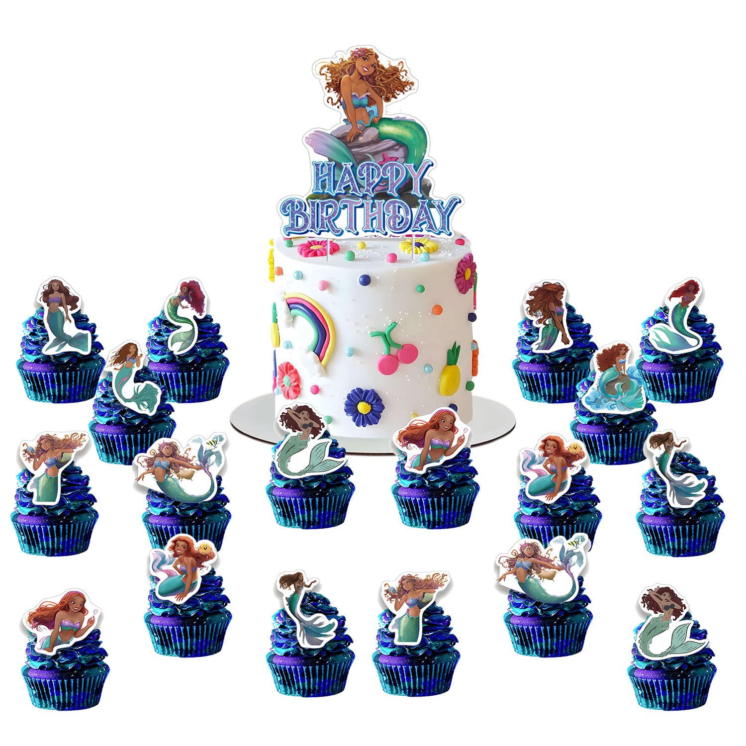 Black Mermaid Ariel Birthday Party Supplies,Little Mermaid Birthday Party Decorations