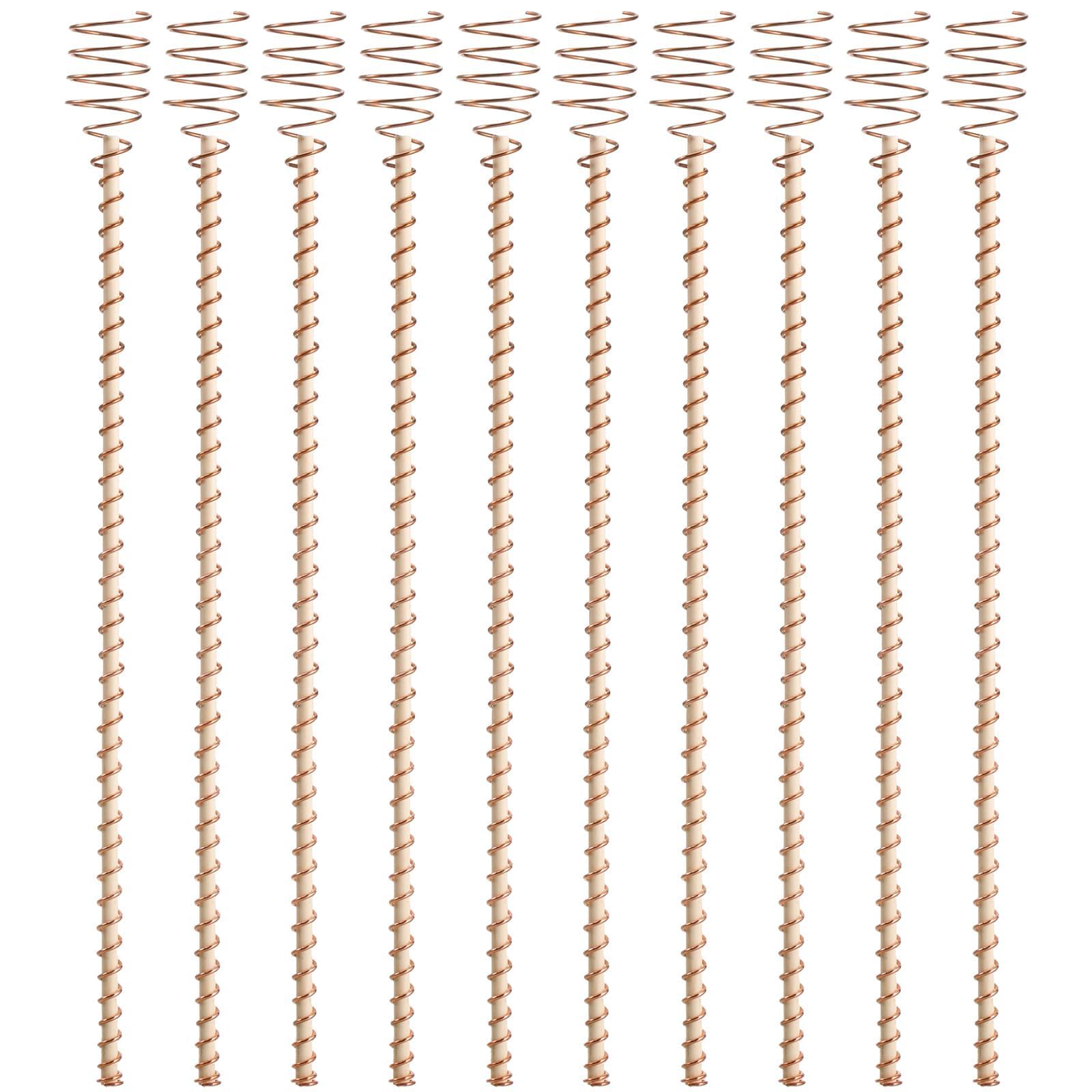 10pcs Electroculture Plant Stakes 20” Copper Gardening Antenna Clockwise Wound Copper Coil Electronic Planting for Outdoor Indoor Promote Vegetables Plants Growth Using Atmospheric Ether Energy