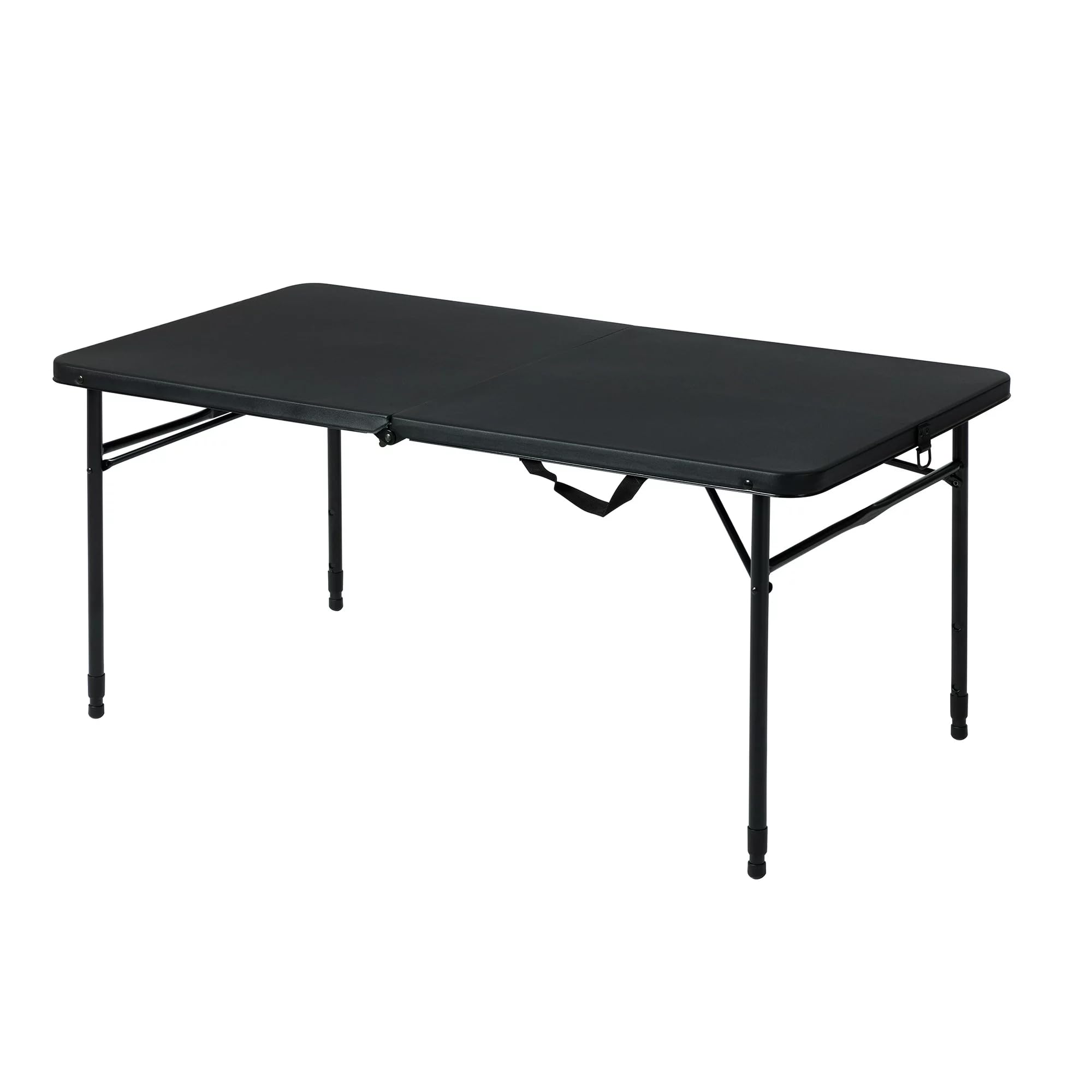 GEEYOU Versatile and Portable: 4-Foot Fold-in-Half Adjustable Table in Rich Black | Convenient and Space-Saving Solution