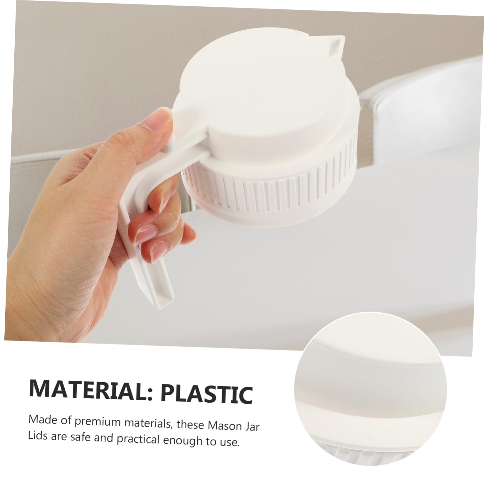 Hemoton 2pcs Mason Jar Pour Lids Flip Top Glass Bottle Glass Drinkware Wide Mouth Glass Jars Handheld Mason Jar Lid Plastic Mason Jar Caps Mason Jar Cover Mason Jar Accessories Clamshell