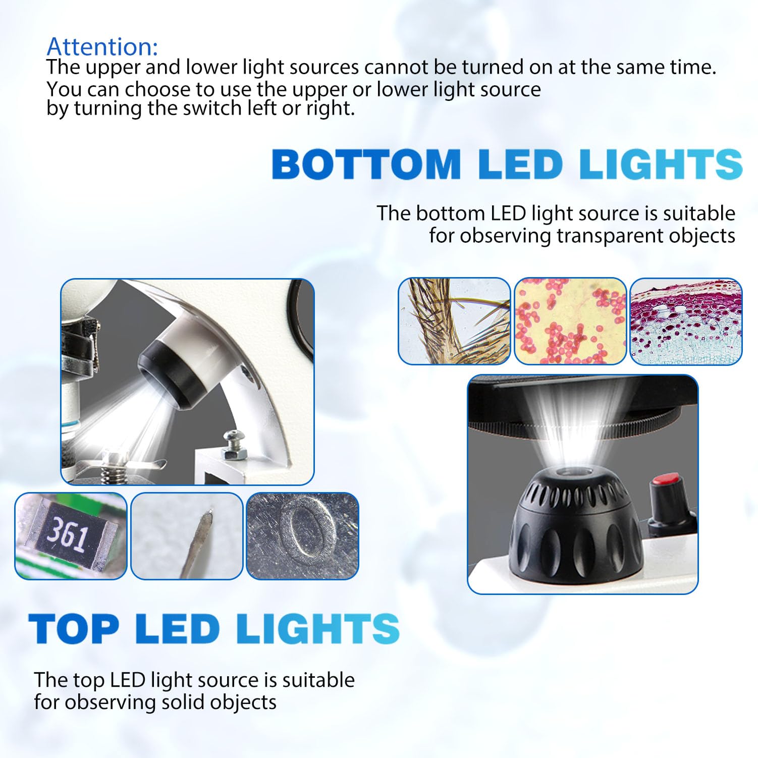 Sedumic Compound Binocular Microscope 40X-2000X LED Lighting for Kids Students Adults School Laboratory Home Education with Microscope Slides Set Phone Adapter Spiral Moving Scale
