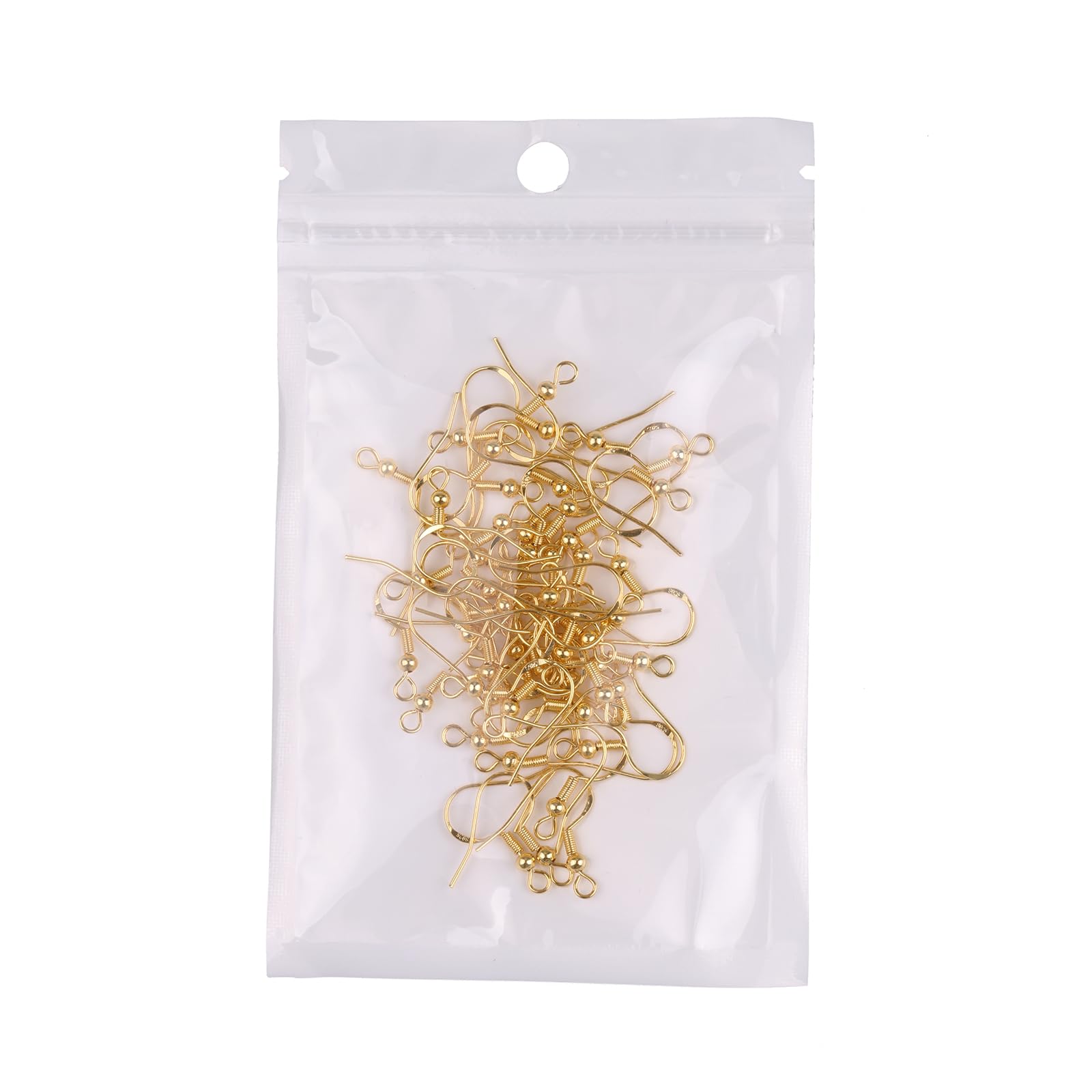 14K Gold Earring Hooks 50 PCS - Earring Hooks for Jewelry Making - Hypoallergenic Earring Hooks, Ear Wires Fish Hooks, Earring Findings, Earring Hardware, Earring Making Supplies for DIY Earrings