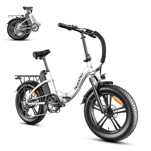 Mukkpet GL Electric Bike for Adults,Peak 1500W Foldable Ebike,28MPH 65Miles Electric Bike with 48V 15AH Removable Battery,20" X 4.0 Fat Tire Electric Bike,7 Speed