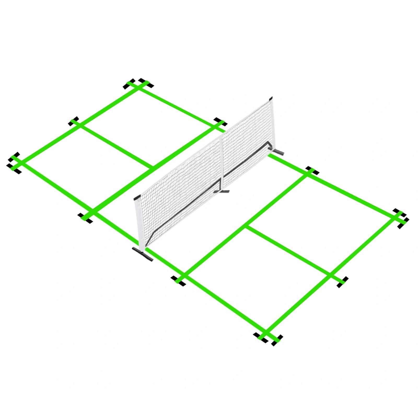 NASIUSE Portable Pickleball Court Marking Kit,Temporary Pickleball Court Lines for Outdoor or Indoor,Net Not Included,Standard Size (Thin, Fluorescent Green)