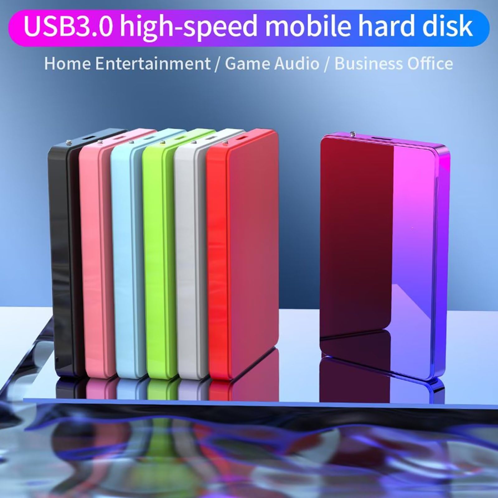 Portable External Hard Drive 500GB 1TB 2TB 4TB 2.5 inch UASP External Mobile Data Storage Hard Disk USB 3.0 Ultra Slim Aluminum HDD Backup for PC/Desktop/Laptop/TV/Mac/MacBook/Windows,Black,1TB