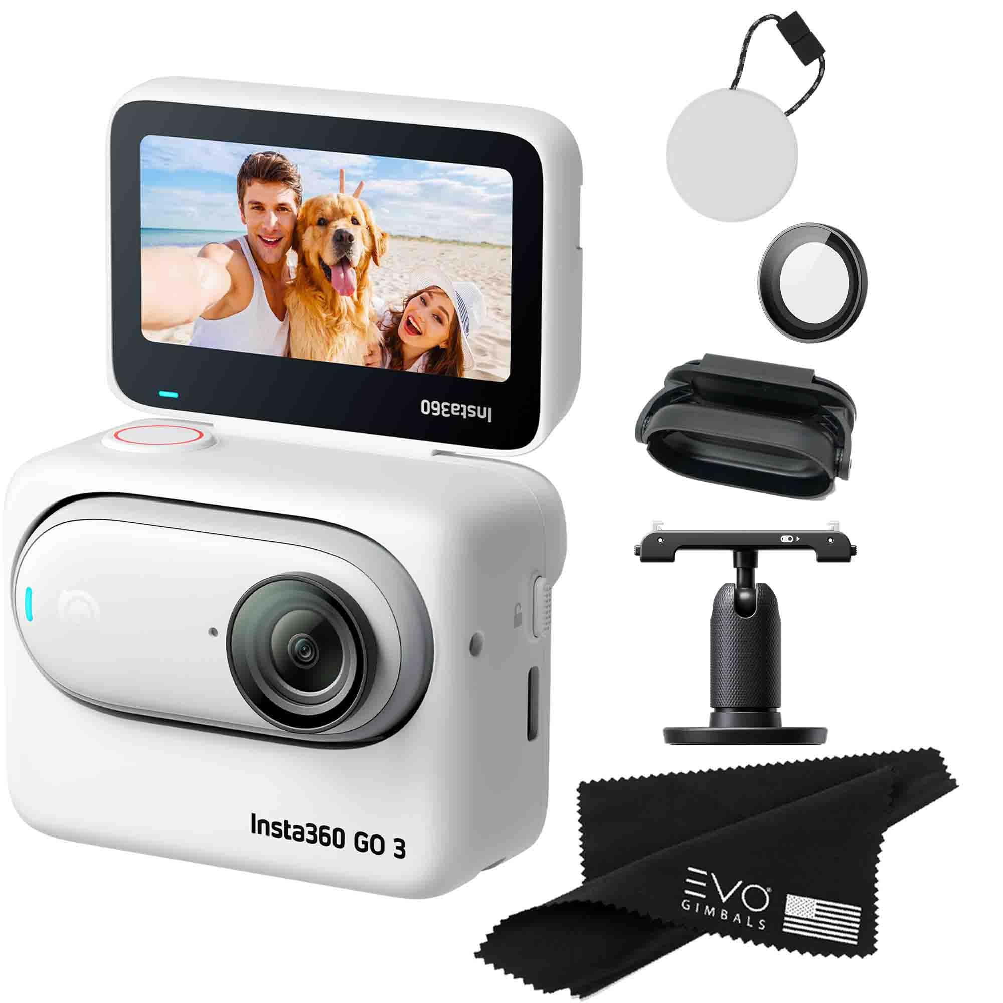 Insta360 GO 3 – Waterproof Mini Action Camera with 2.7K 2720 Video & 2936 Photo, FlowState Stabilization, POV Capture, AI Auto Editing, Action Pod Touch Screen and Wearable Camera Accessories(128GB)