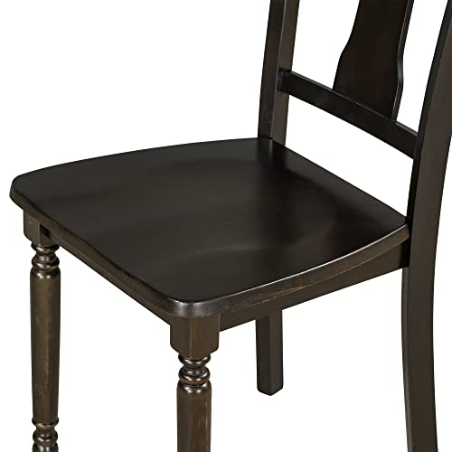 Lepfun 6 Piece Set, Wooden Rectangular Table with 4 Chairs and 1 Bench for Kitchen Dining Room, Home Furniture (Espresso)
