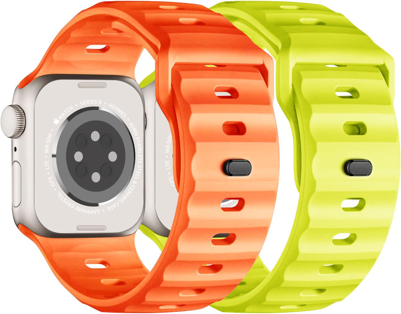 Sport Band Compatible with Apple Watch Ultra 2 Band/Apple Watch Ultra Band for Men, Waterpoof Soft Silicone Apple Watch Band 49mm 45mm 44mm 42mm for Apple Watch Series 9 8 7 6 5 4 SE