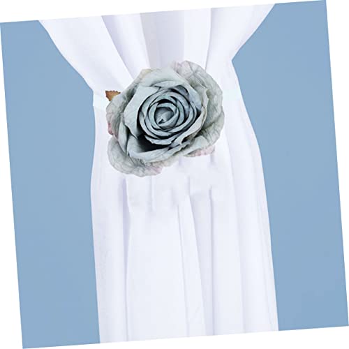 Alipis 2pcs Tie Backs Holders Rustic Curtain Tiebacks Flower Holdback Buckles Flower Buckles for Curtain Flower Curtain Clips Curtain Fastener Tieback Magnetic Curtain Lace up Wire Rope
