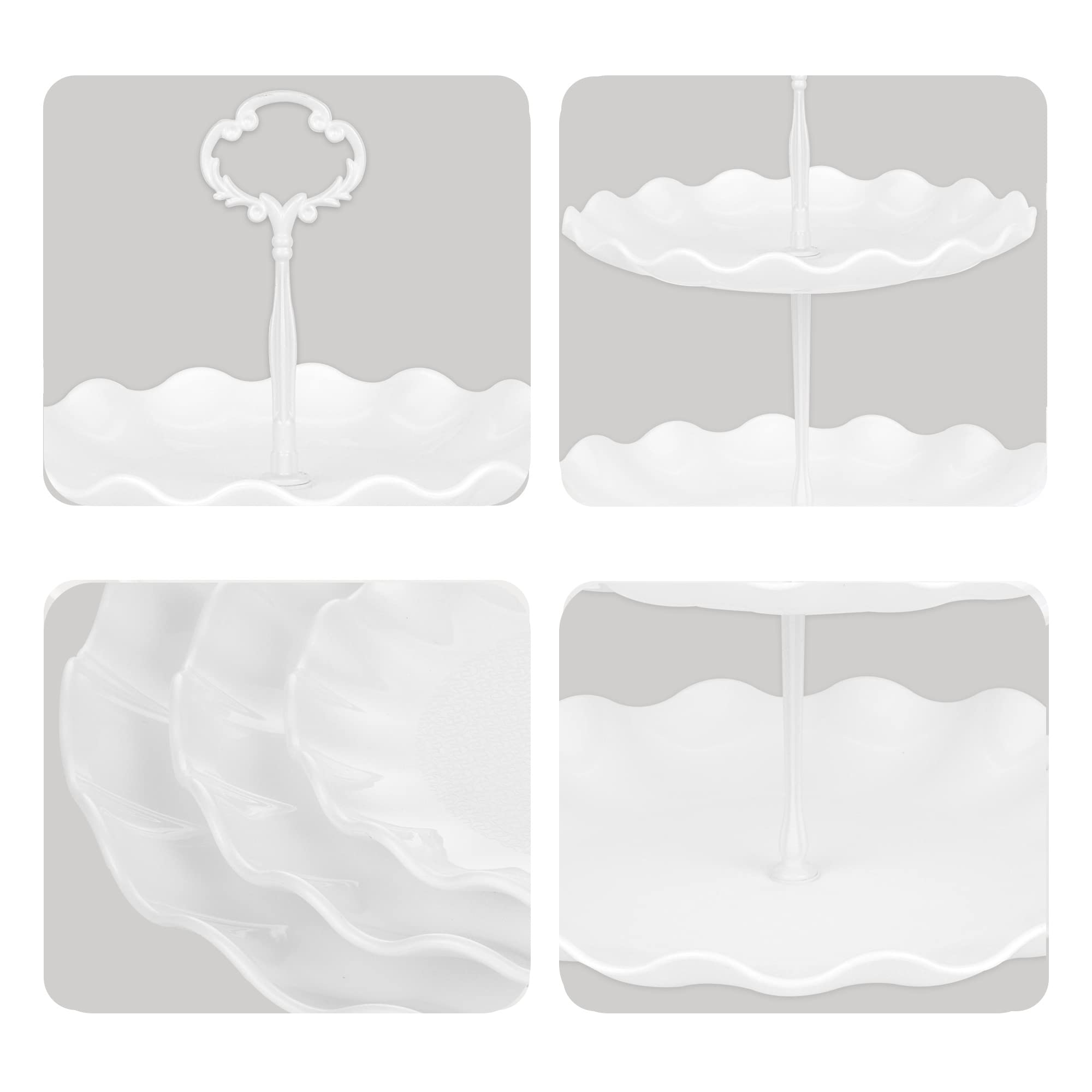 Big Party Must Haves: Pack of 15 NWK Cake Stand, Cupcake Stand Set, with 2X Large 2-Tier Cupcake Stands + 4X Large 3-Tier Cupcake Stands + 7 x Appetizer Trays +2 x Cake Pop Stands