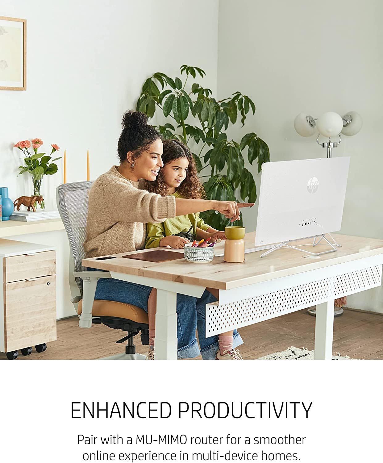 HP 2023 27-inch FHD IPS All-in-One Desktop PC AMD 4-Core Ryzen 3 5300U Radeon Graphics 16GB DDR4 512GB SSD 1TB HDD WiFi AC HDMI Webcam USB-C RJ-45 Wired KB Mouse Windows 11 Pro w/RE USB