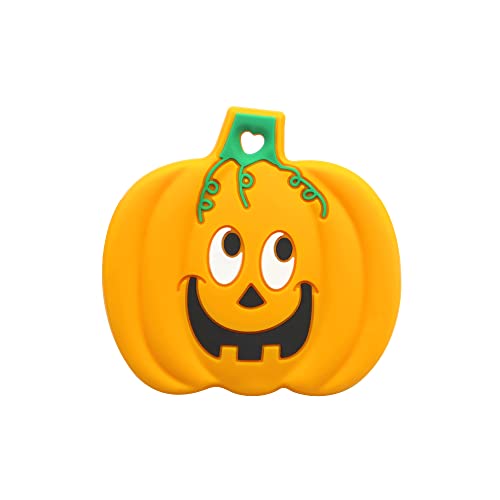 Teething Toys for Babies, Silicone Infants Teether Pain Relief, Baby Chew Toys for Sucking Needs (Halloween-Pumpkin)