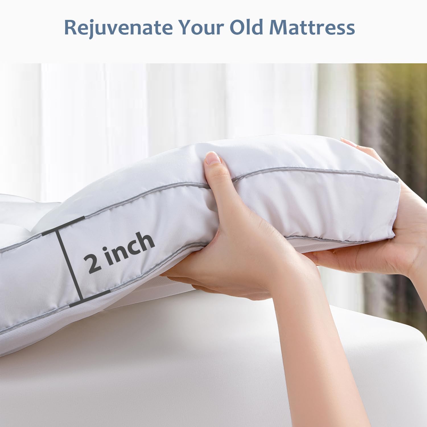 songlibin Mattress Topper,Extra Thick Mattress Pad for Back Pain,Cooling Mattress Cover with 21'' Deep Pocket, Breathable Bed Topper for Hot Sleeper(White), King(78''×80'') (JMCL5-20230603)