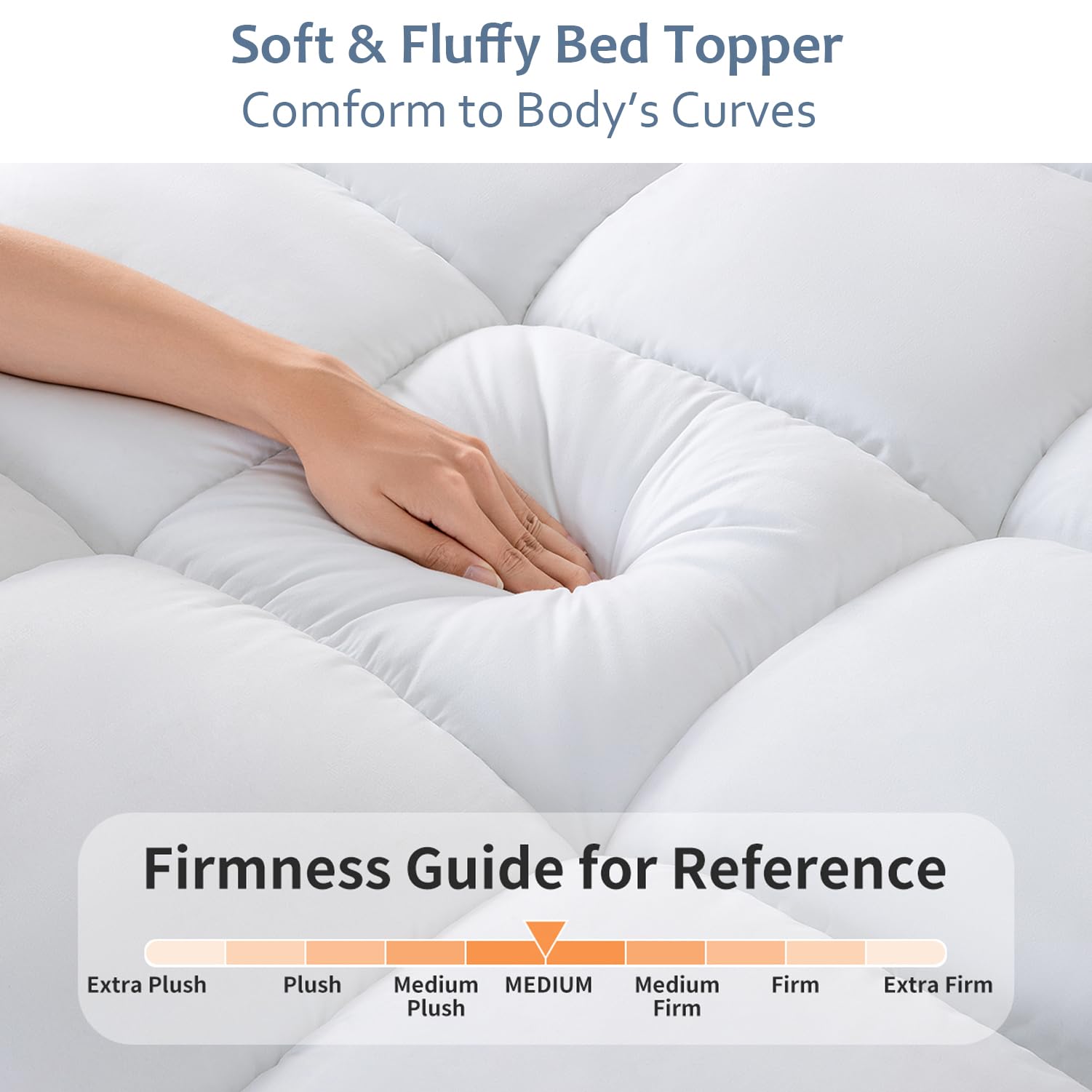 songlibin Mattress Topper,Extra Thick Mattress Pad for Back Pain,Cooling Mattress Cover with 21'' Deep Pocket, Breathable Bed Topper for Hot Sleeper(White), King(78''×80'') (JMCL5-20230603)