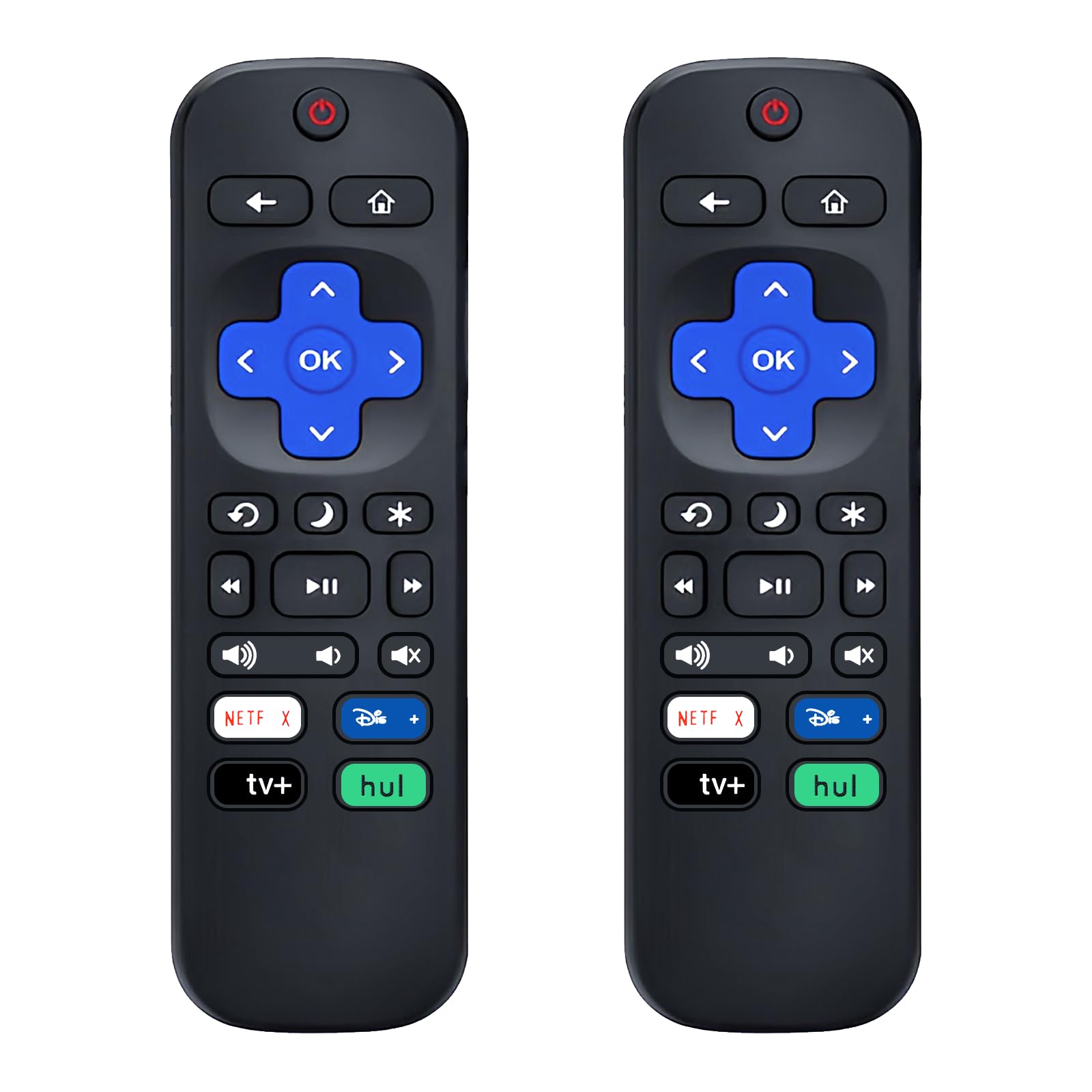 EFGWXYZZ Universal TV Remote Compatible with Roku TVs, Compatible with TCL/Hisense/Onn/Sharp/Element/Westinghouse/Philips/Insignia/Jvc/RCA Smart TVs (Pack of 2)