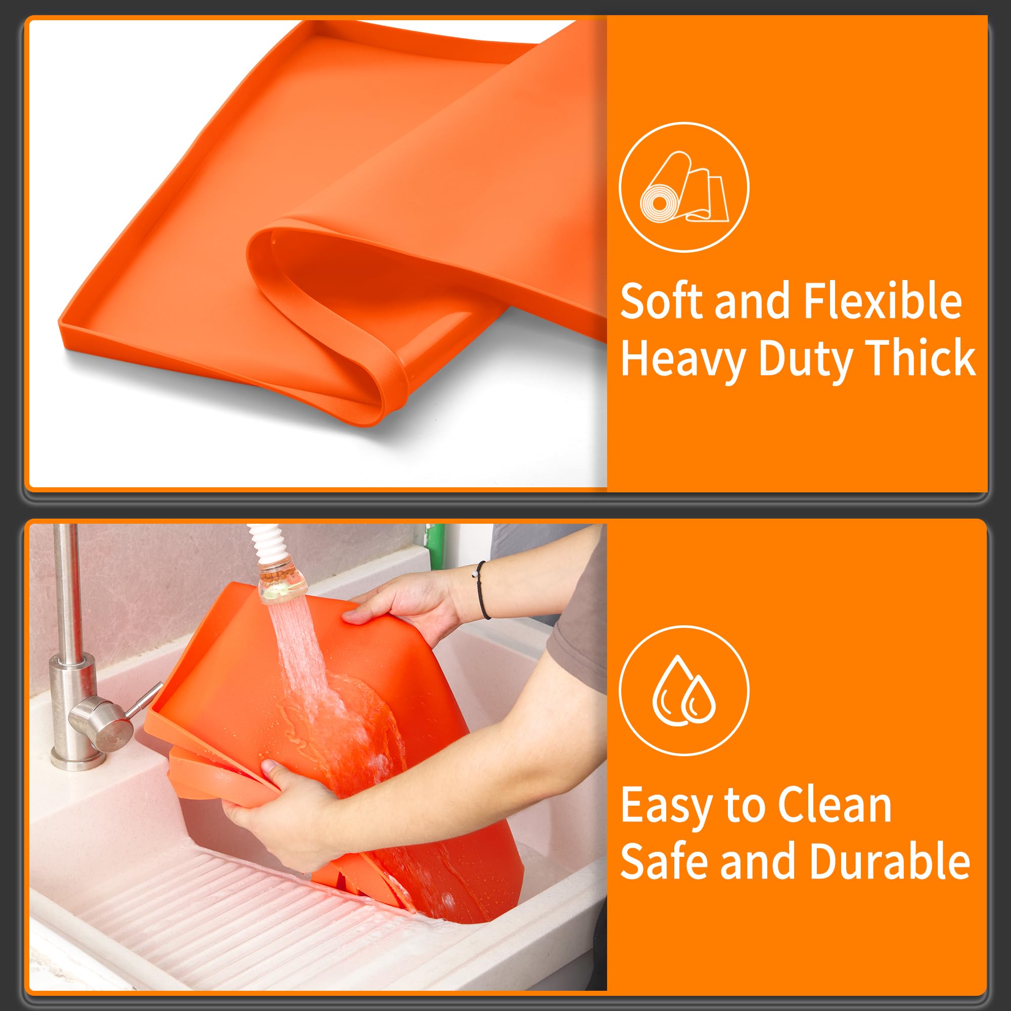 Silicone Griddle Mat, Orange Grill Mat for 28" Griddle, Keeps Lid Clean and Away from Insects, Leaves and Rust