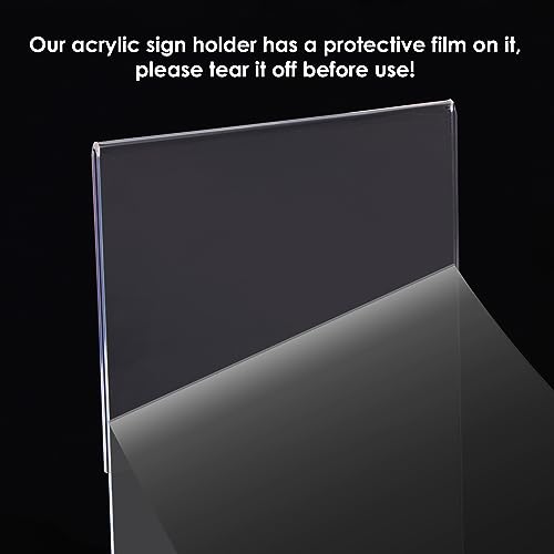 EOOUT Acrylic Sign Holder, A4 Size, 6 Pack, Plastic Flyer Display Holder, Slant Back Clear Paper, Document Menu Table Transparent Stand for Office, Store, Restaurant