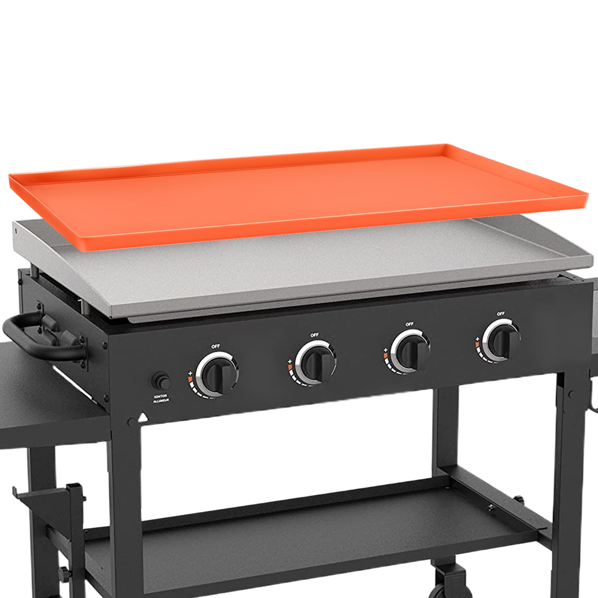 Silicone Griddle Mat, Orange Grill Mat for 28" Griddle, Keeps Lid Clean and Away from Insects, Leaves and Rust