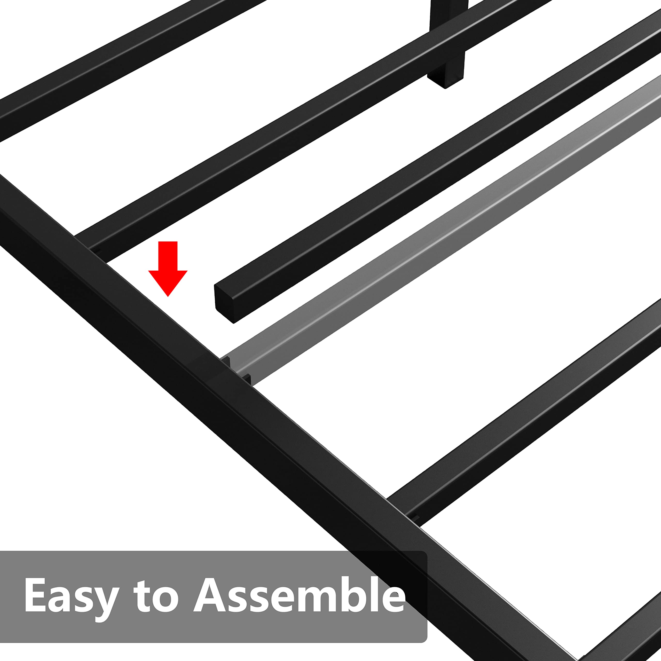 ANCTOR Full Size Bed Frame, Storage Headboard with Outlets, Easy to Install, Sturdy and Stable, No Noise, No Box Springs Needed - Perfect for a Good Night's Sleep