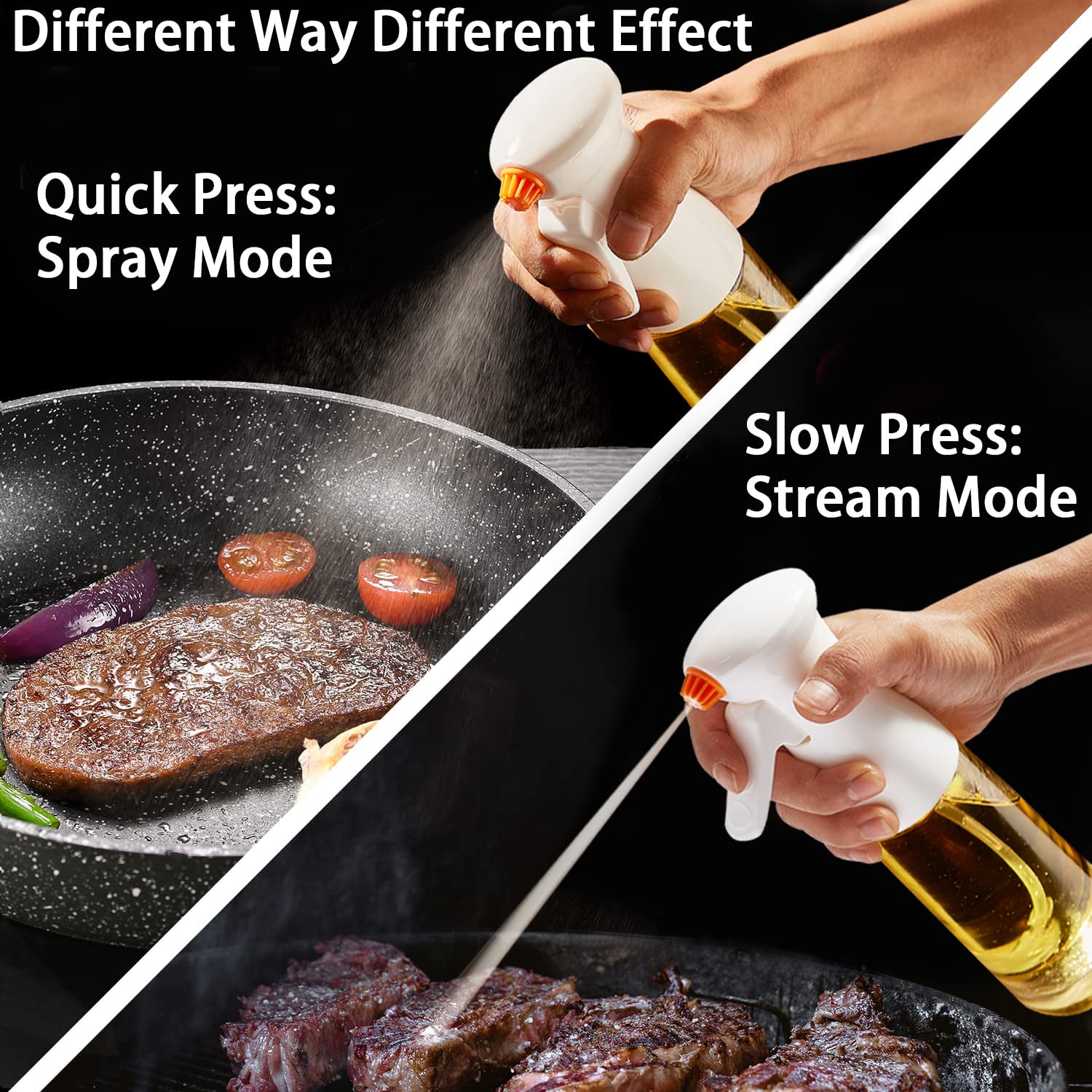 Oil Sprayer for Cooking, 200ml Glass Oil Spray Bottle for Kitchen, Olive Oil Sprayer, Oil Mister Spray Bottles, Kitchen Gadgets for Air Fryer Accessories, Olive Oil Dispenser for Baking, Salad, Bbq