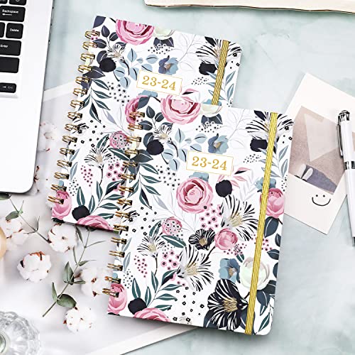 Planner 2023-2024 - Jul.2023 - Jun.2024, 2023-2024 Planner, Academic Planner 2023-2024, 2023-2024 Planner Weekly & Monthly with Tabs, 6.3" x 8.4", Hardcover with Back Pocket + Twin-Wire Binding, Daily Organizer - Petunia