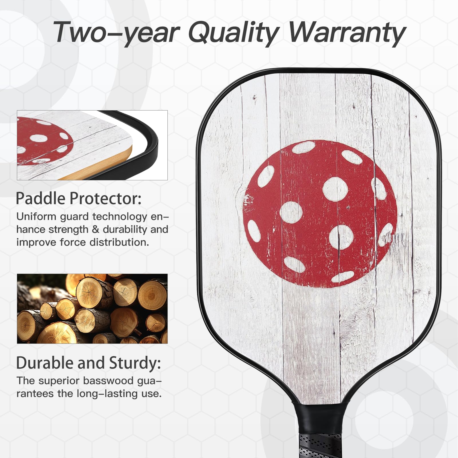 Pickleball Paddles Pickle Ball Set - Paddle Rackets Sets of 4 Pack Racket Pickleballs Equipment Gifts for Beginners Farmhouse KAI-ROAD