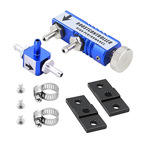 BELOMI Turbo Engine Controller Kit, Universal 1-30 PSI Manual Turbo Boost Controller, Aluminum Adjustable Boost Bleed Valve, Vehicle Interior Modification Accessories for Most Car (Blue)