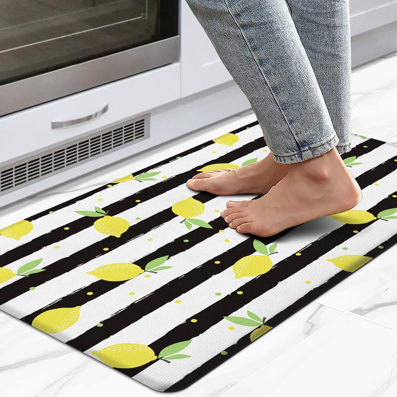 FYATHM Kitchen Mats Lemon Kitchen mats for Floor Anti Fatigue Mats for Kitchen Floor Cushioned Non Skid Washable Memory Foam Kitchen Rugs and Mats for Bedroom Office Sink Laundry