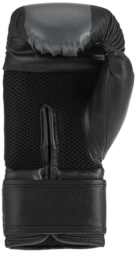 Everlast Prospect 2 Training Gloves Black/Grey 8oz - Enhanced Wrist Wrap for Support - Hook and Loop Closure for Wrist Stability and Secure Fit - Ideal for Training and Sparring