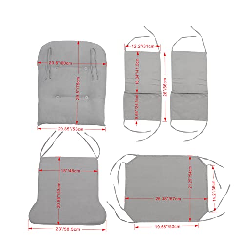 Rejoice Home Castaway Glider Rocking Chair Replacement Cushion Set - Light Grey