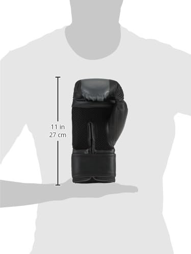 Everlast Prospect 2 Training Gloves Black/Grey 8oz - Enhanced Wrist Wrap for Support - Hook and Loop Closure for Wrist Stability and Secure Fit - Ideal for Training and Sparring
