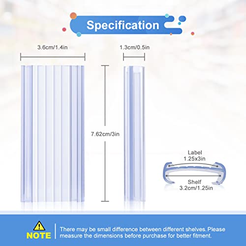 Lenink 30Pcs Wire Shelf Label Holders,Plastic Wire Rack Label Holder,Compatible with Metro 1-1/4in Shelves,Label Area 3in Lx1.25in H (Label Paper Insert Not Included)
