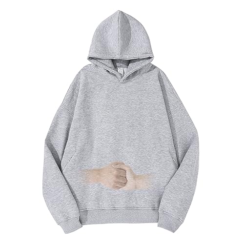 Hatant Men's Hoodie Sweatshirt Pullover Fleece Hooded Athletic Sweat shirt For Men Cotton Winter Heavyweight Oversized Sweatshirt for Men Gym Workout Tops with Side Pocket HHS-L Grey