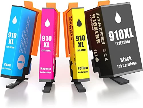 910XL Ink Cartridges Combo Pack Compatible with Hp Office Jet Pro 8025e 8035e 8025 8035 8028 8022 8015 Printer Ink cartridges (4 Pack) 910 XL Ink Cartridge Replacement for Hp High Yield