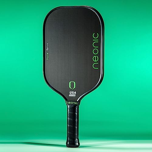 Neonic Force 16mm Carbon Fiber Pickleball Paddle, Thermoformed Elongated Professional Paddle with Foam Injection Unibody
