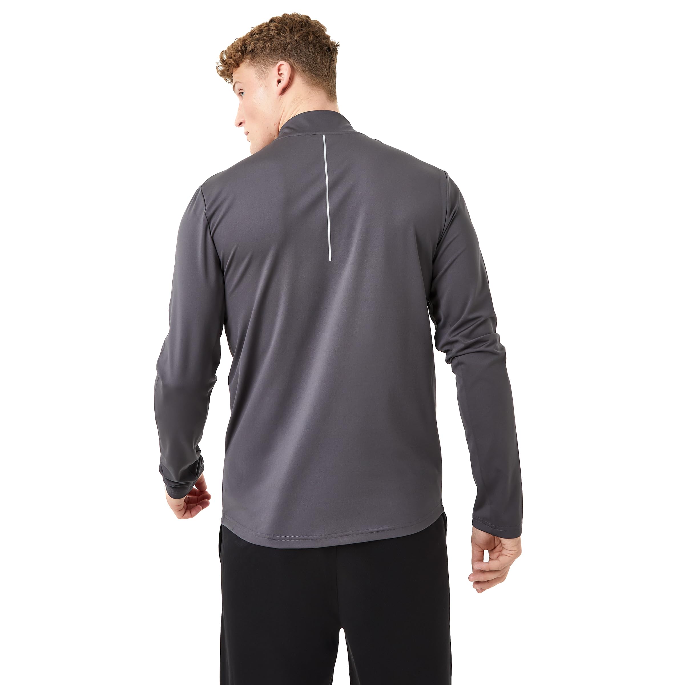 Everlast Men's Sports Shirts 1/4 Zip Long Sleeve Fleece Running Workout Pullover Tops Sweatshirt (US, Alpha, Large, Regular, Regular, Gry)
