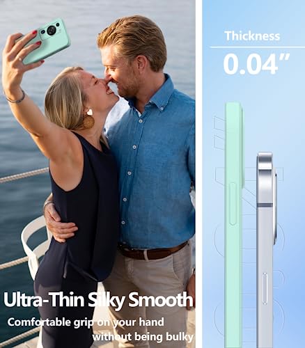 Tiwinxing Compatible with Huawei P60 Pro Case for Women Men, Ultra Slim Huawei P60 Pro Phone Case Silicone Liquid Soft Shockproof Anti-Scratch Protective Cases (Light Cyan)