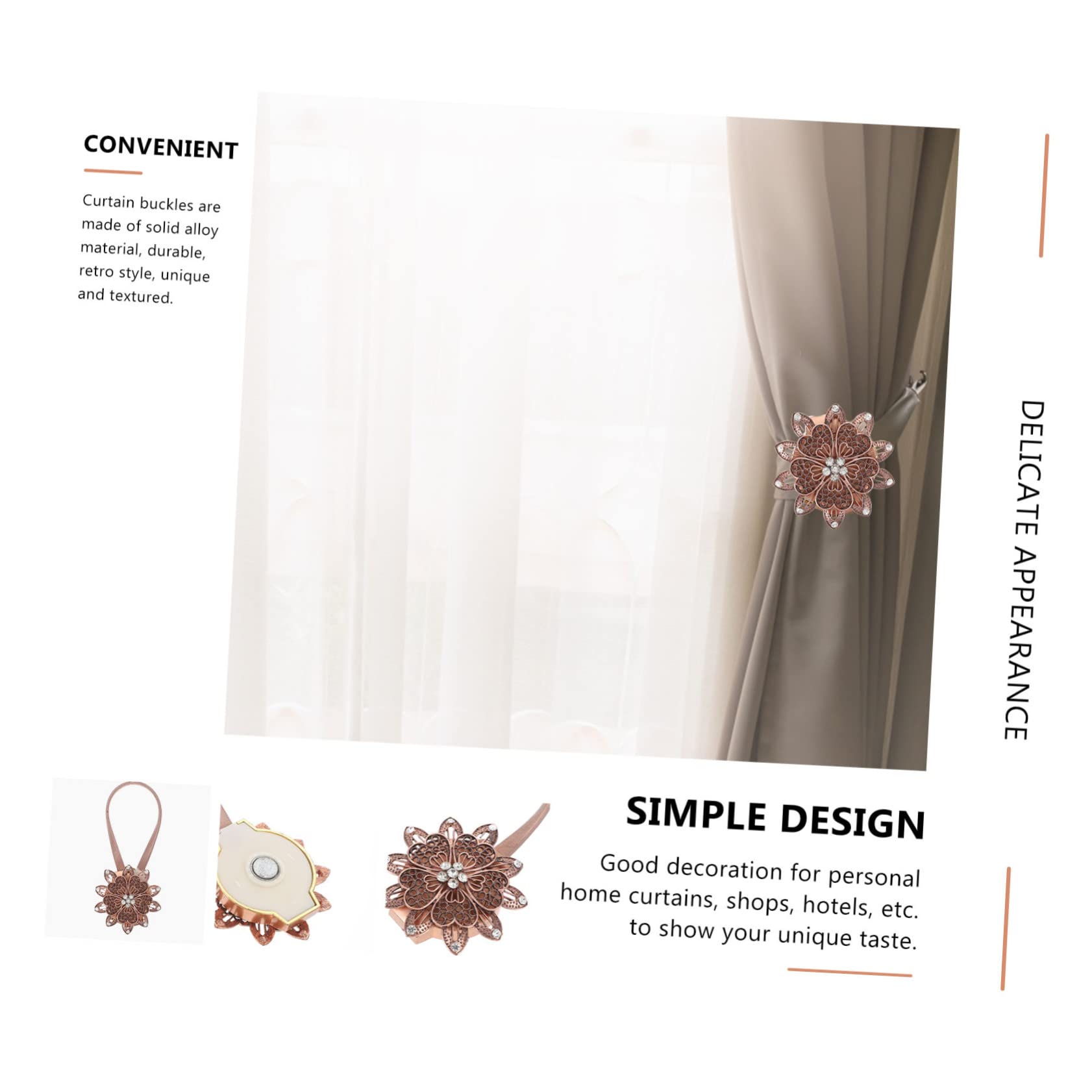 Angoily Curtain Drape Tieback Creative Magnetic Tieback Elastic Holdback Easy to Use for Bedroom Living Room