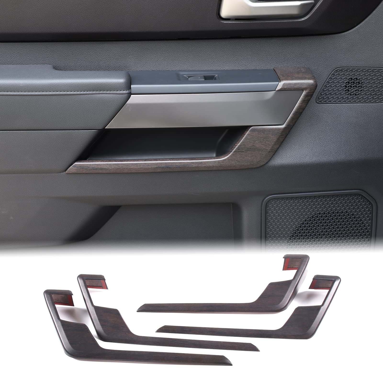 Aunginsy Car Inner Door Handle Panel Trim Cover Compatible with Toyota Tundra 2022 2023 2024 Car Front Rear Door Panel C-Shaped Decorative Strip Inner Door C-Type Trim Cover Molding ABS Accessories